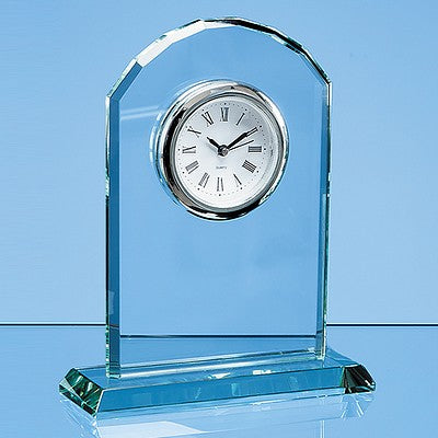 17cm Jade Glass Arch Clock – classyglassuk