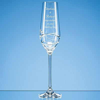 Single Diamante Champagne Flute with Modena Spiral Cutting – classyglassuk
